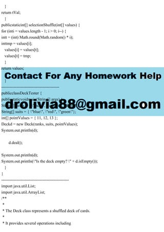 Introduction You implemented a Deck class in Activity 2. This cla.pdf