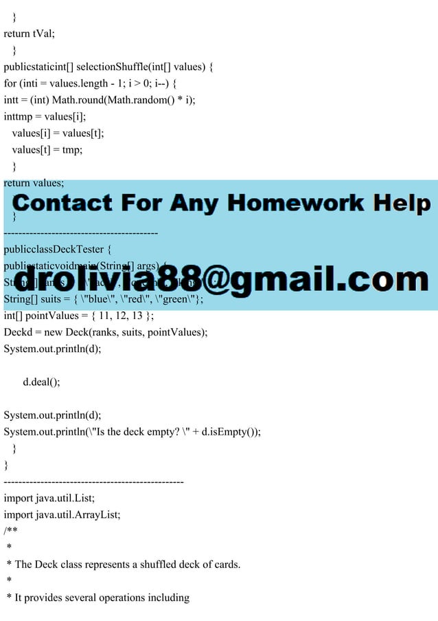 Introduction You implemented a Deck class in Activity 2. This cla.pdf