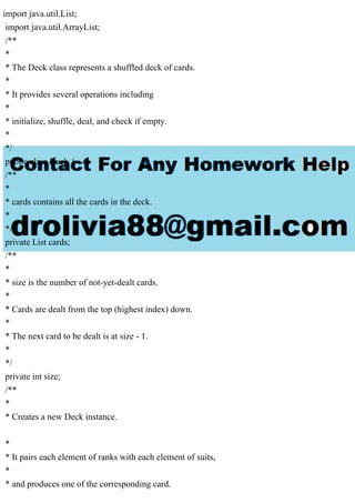 Introduction You implemented a Deck class in Activity 2. This cla.pdf
