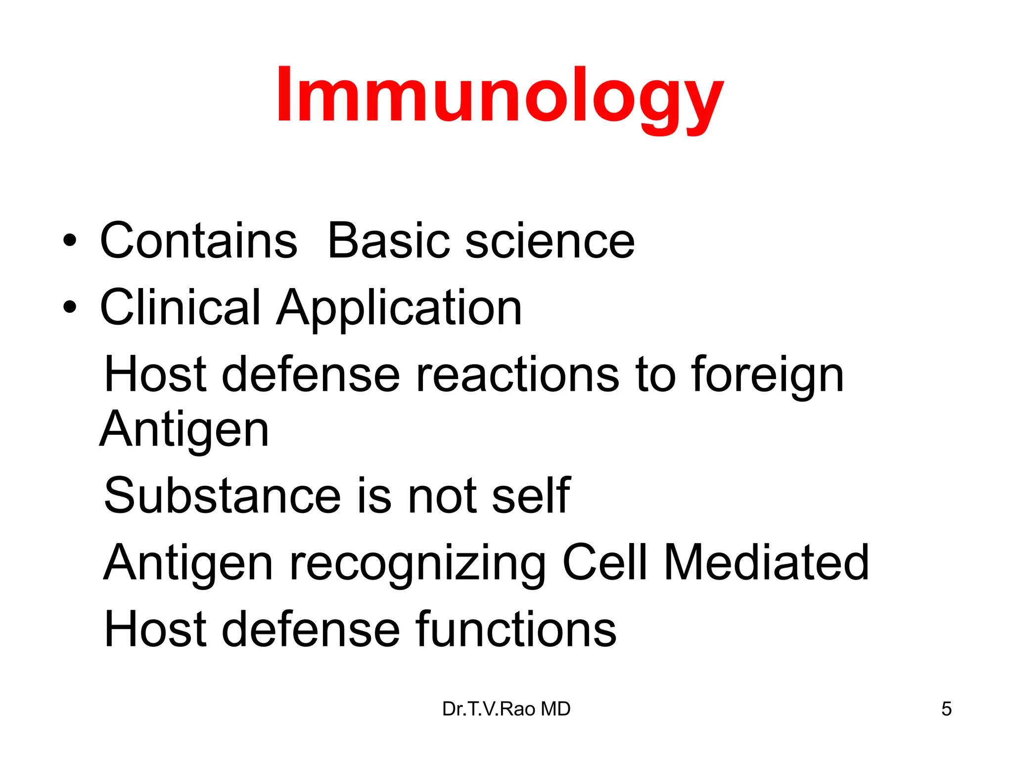 Introduction to immunology, Science of Immunity | PPTX