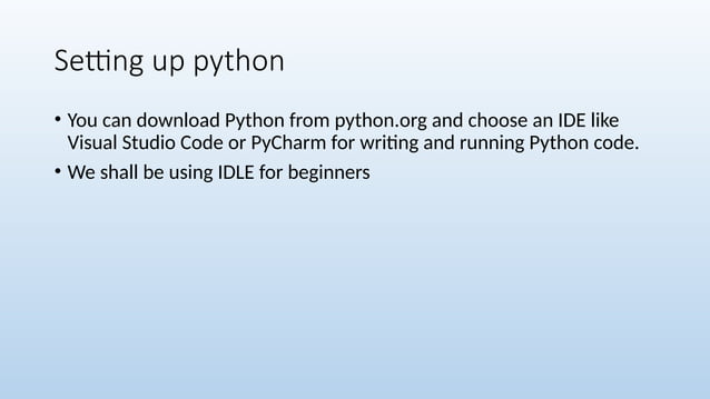 Introduction to python programming Variables | PPT