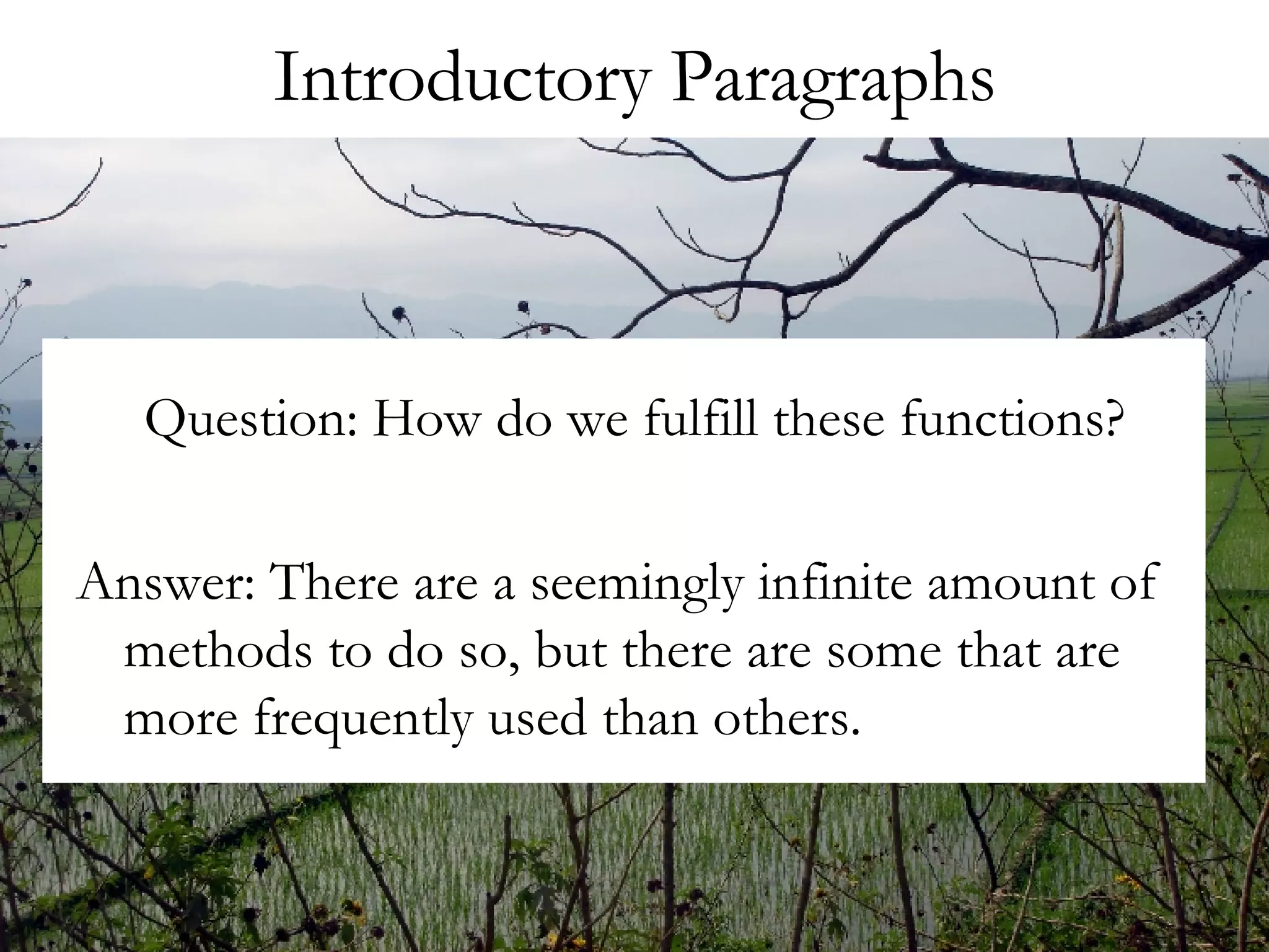 Introductory And Body Paragraphs | PPT