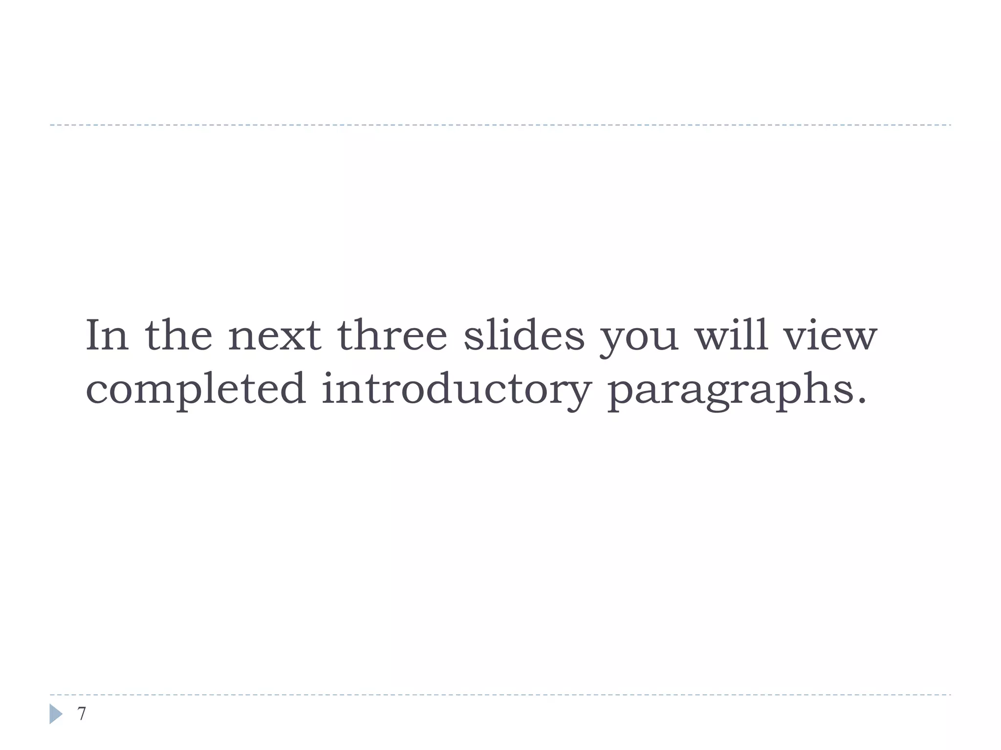 Introductory paragraphs research 2011 | PPT