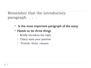 Introductory paragraphs research 2011 | PPT