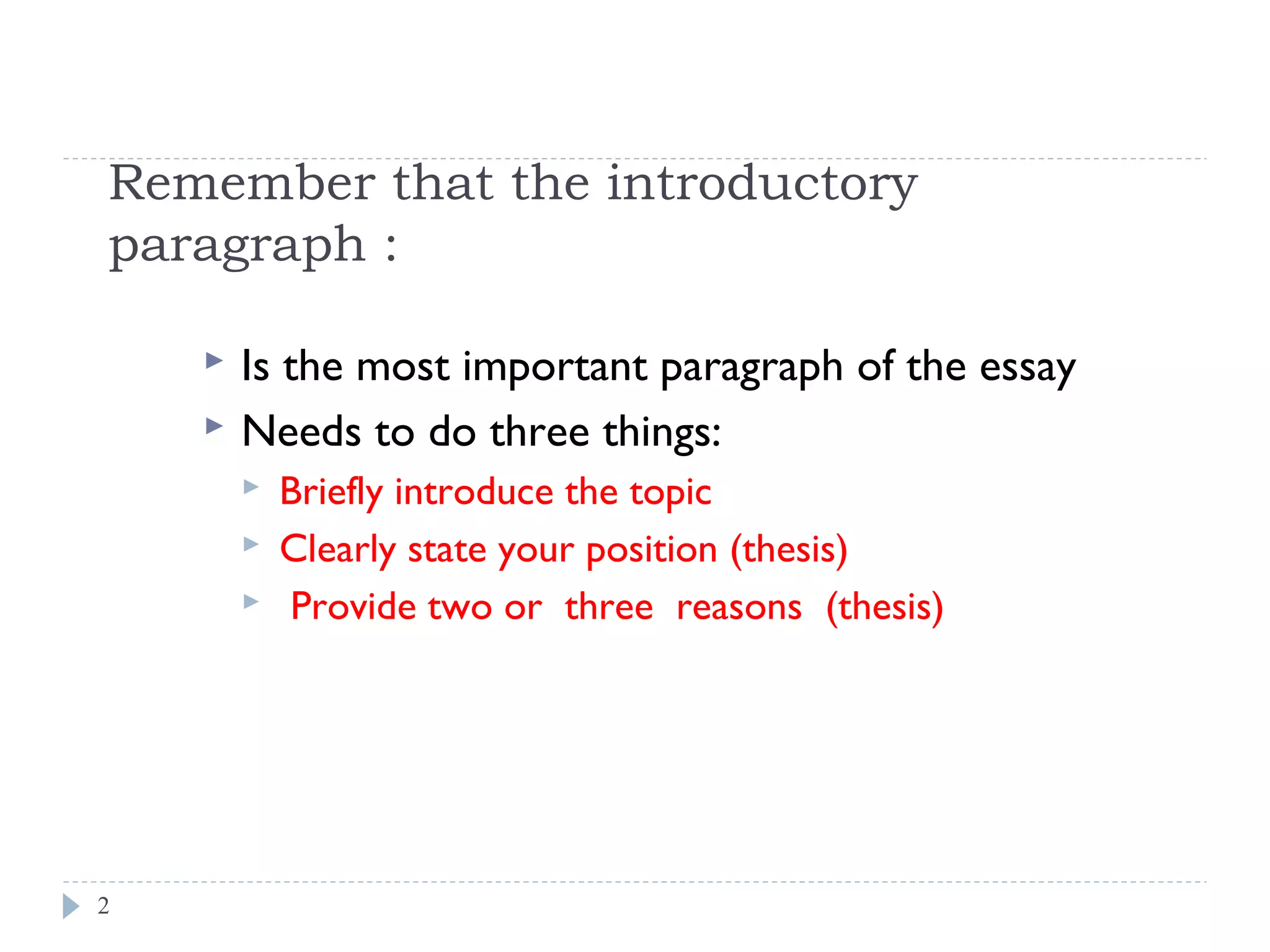 Introductory paragraphs research 2012 | PPT