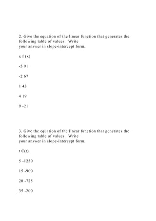 Introductory Algebra Lesson 11 – Linear Functions, Part 2 .docx ...