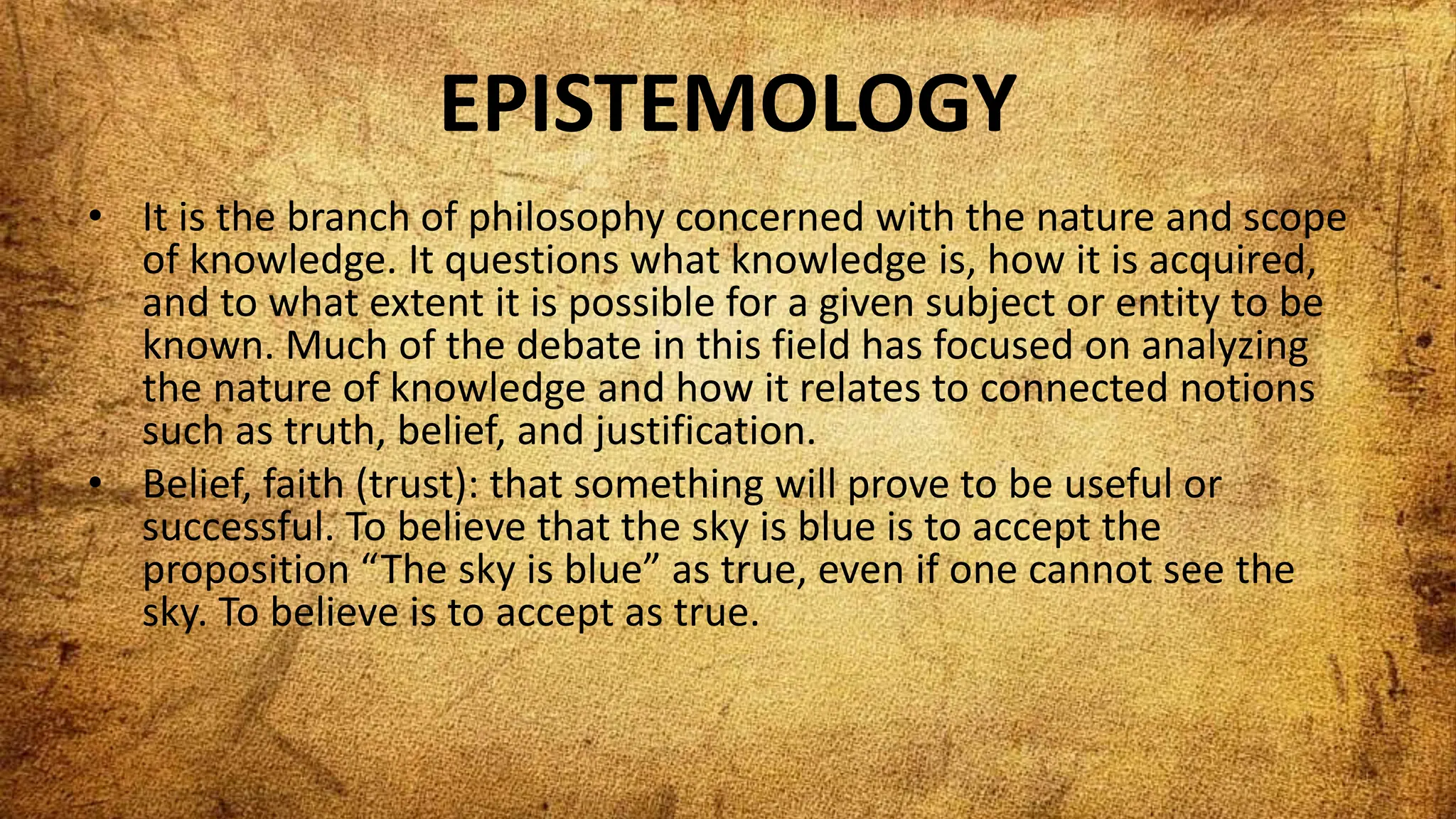 Introductory analysis of Philosophy and branches of Philosophy.pptx