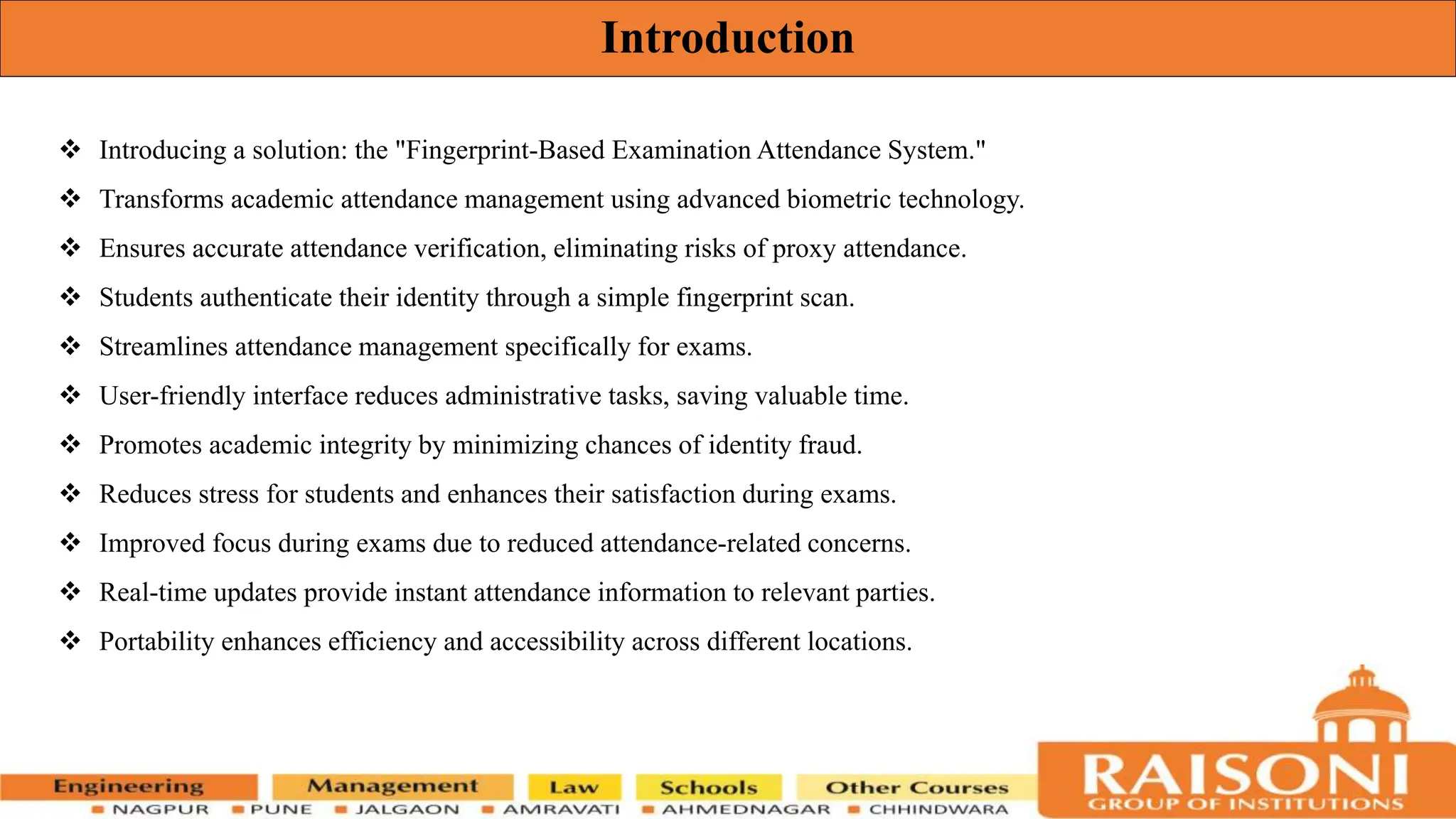 Fingerprint based exam attendance system | PPTX