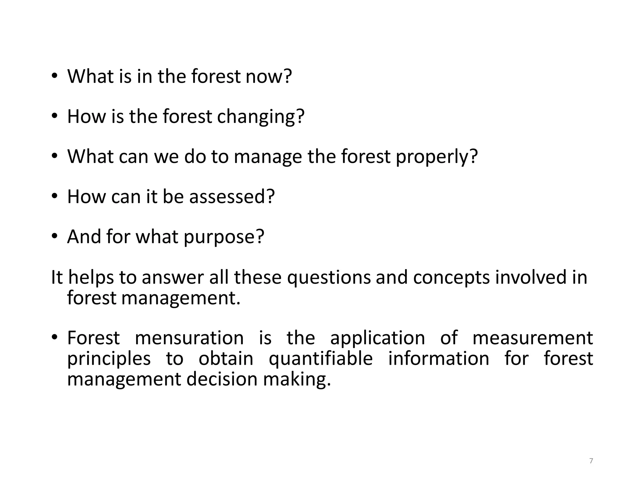 Forestry Introductory Forest Mensuration.pptx | Physics | Science