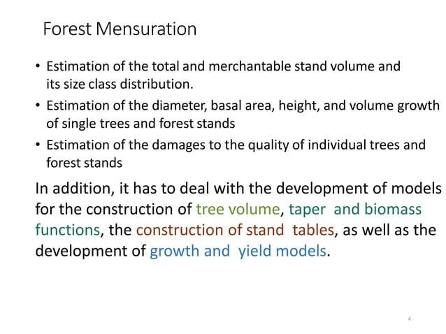 Forestry Introductory Forest Mensuration.pptx | Physics | Science