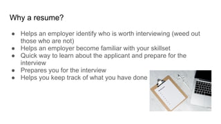 Introductory lesson on resumes and interviews | PPT
