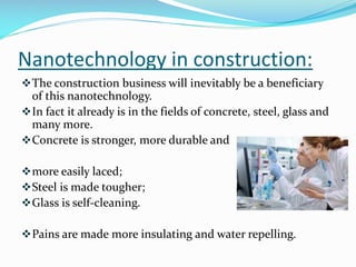 Nanoscience and Nanotechnology in Civil Engineering | PPTX