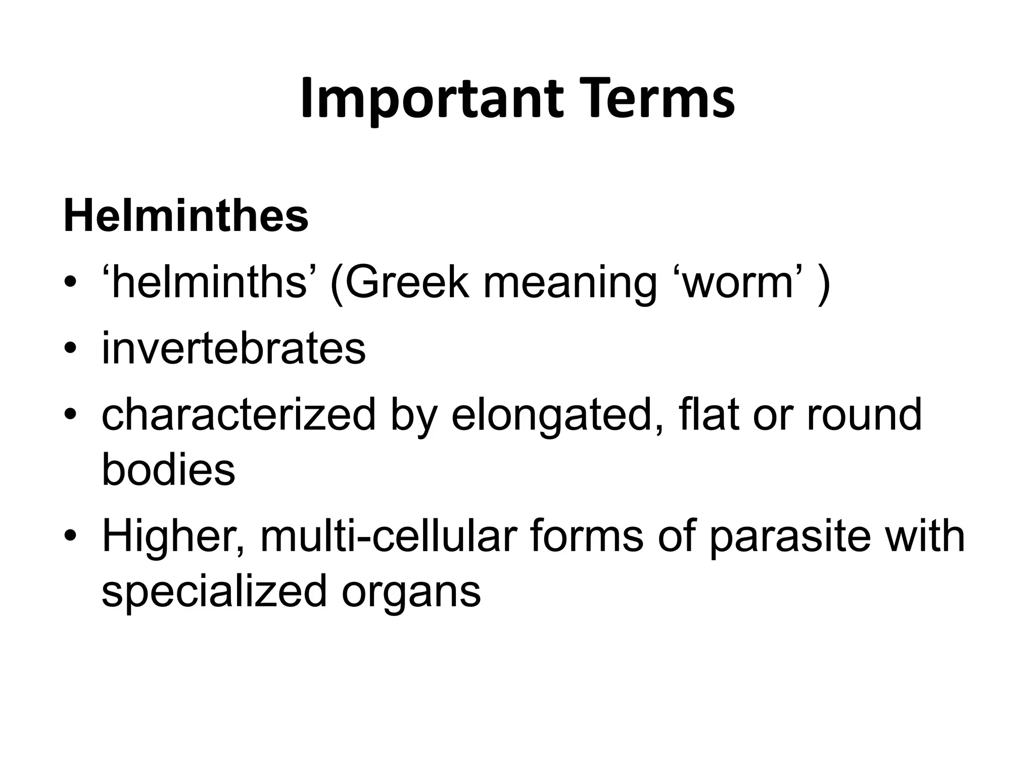 Introductory parasitology 2020 | PPT