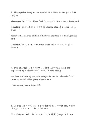 Introductory Physics Electrostatics Practice Problems Spring S.docx