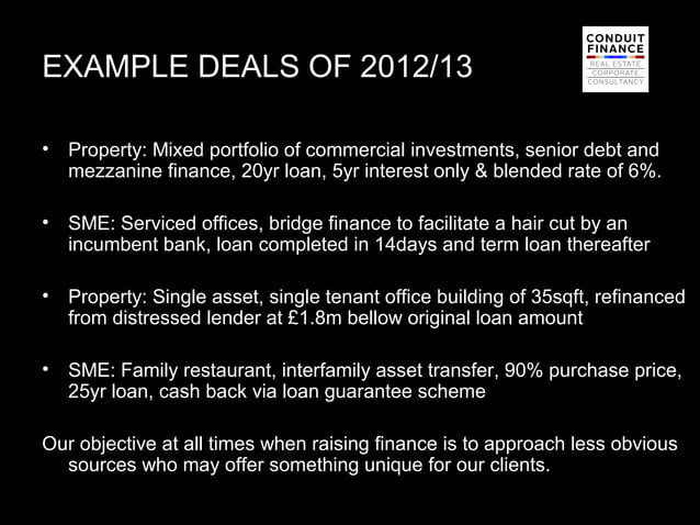 Introductory presentation for Conduit Finance | PPT