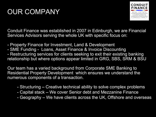 Introductory presentation for Conduit Finance | PPT