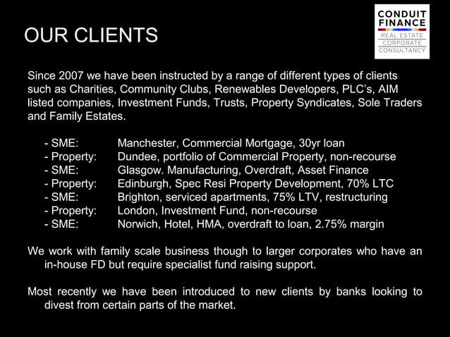 Introductory presentation for Conduit Finance | PPT
