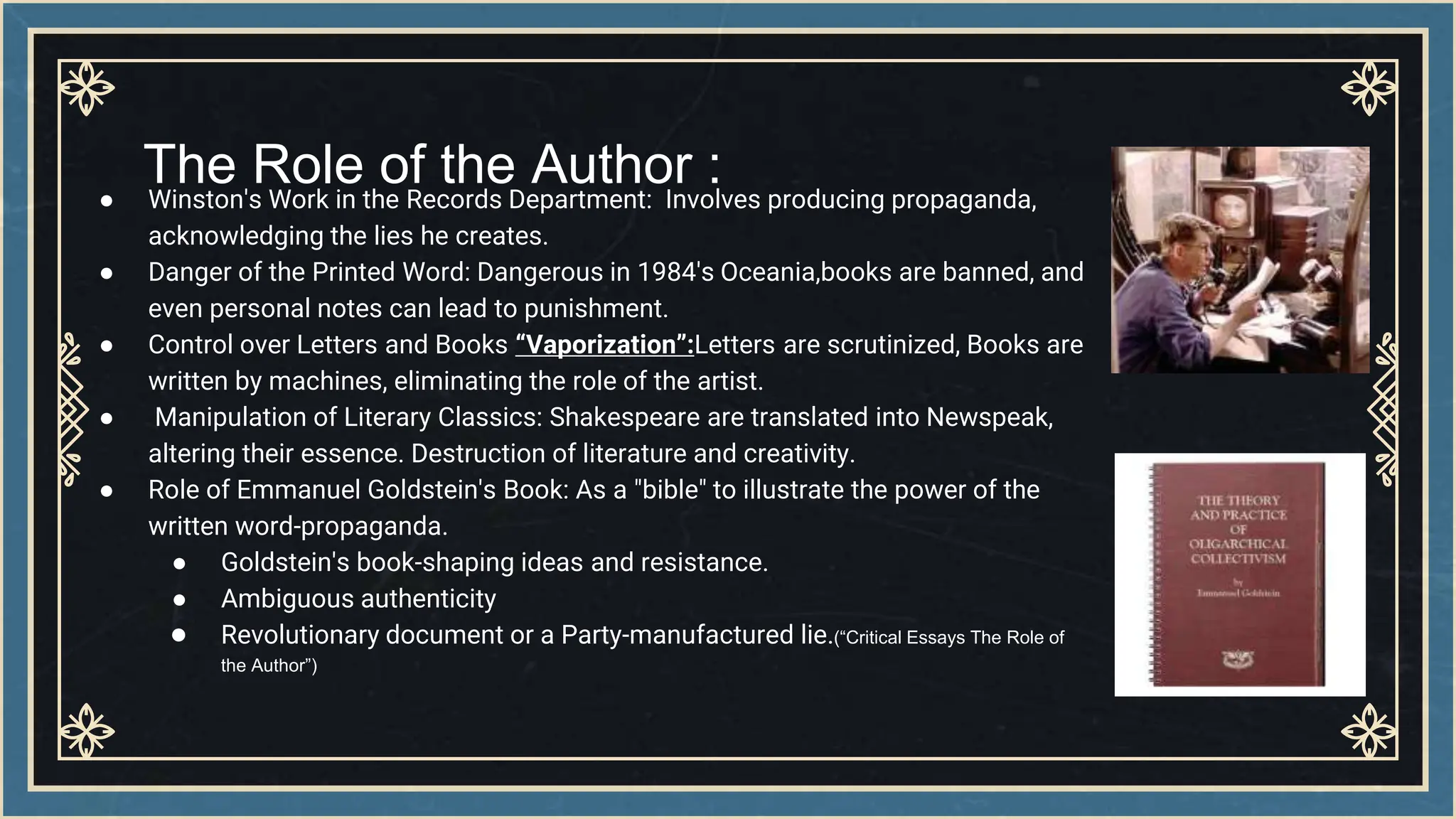 Introductory Presentation of George Orwell's 1984 .pptx | Fiction ...