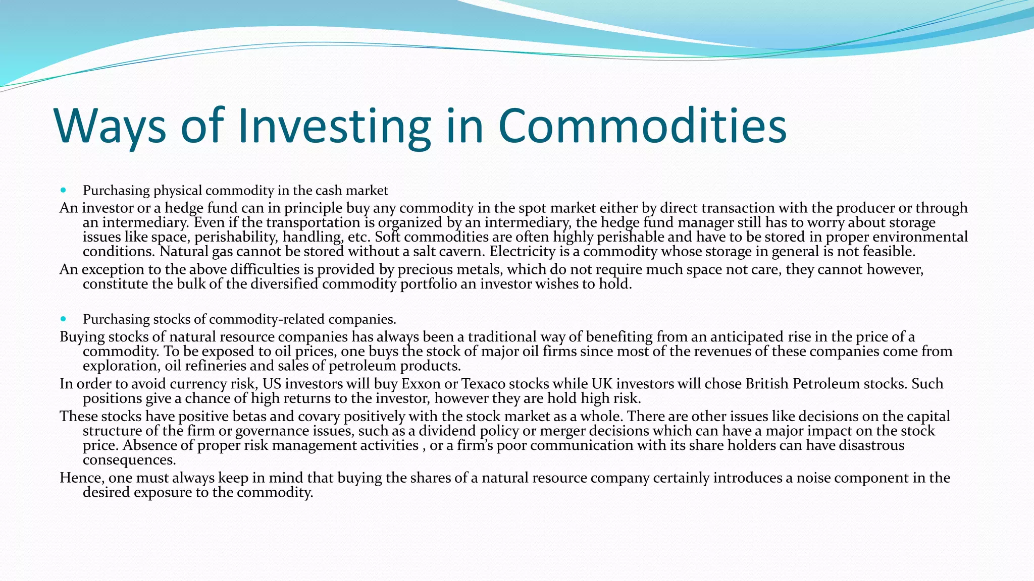 commodity trading and derivatives | PPTX