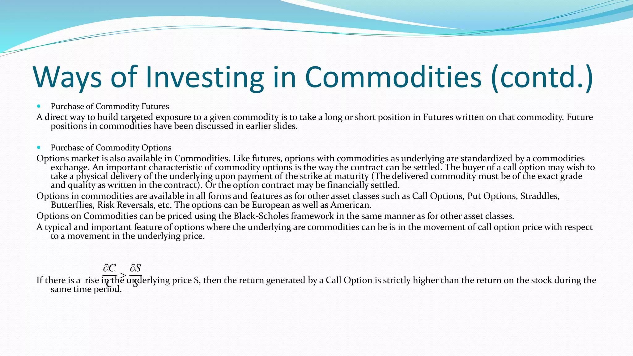 commodity trading and derivatives | PPTX