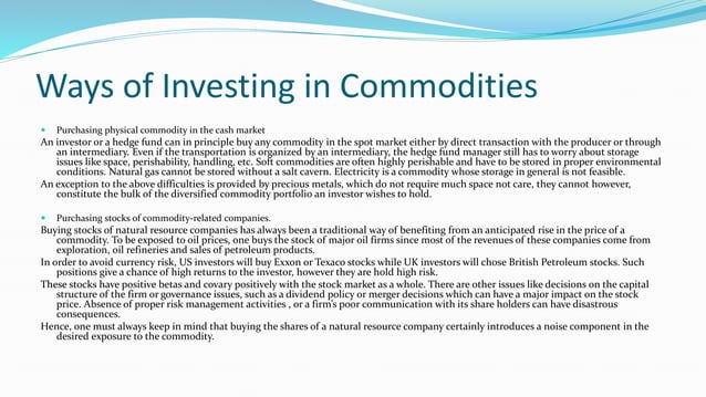 commodity trading and derivatives | PPTX