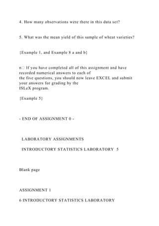 Introductory Statistics Laboratory for Excel .docx