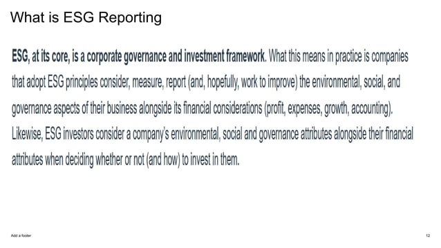 Introductory to ESG and Sustainability Reporting.pptx | Financial ...