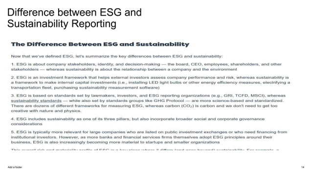 Introductory to ESG and Sustainability Reporting.pptx | Financial Regulation | Economy