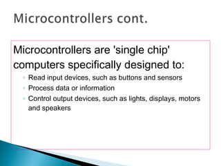 Introducttion to robotics and microcontrollers | PPT