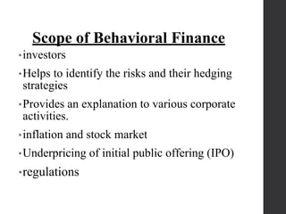 Introducyion to behavioural finance | PPT