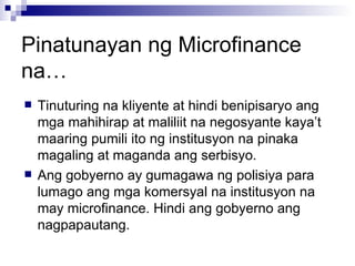 Introduksyon sa Microfinance in Filipino | PPT