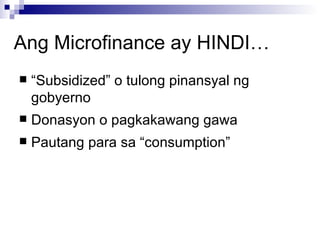 Introduksyon sa Microfinance in Filipino | PPT