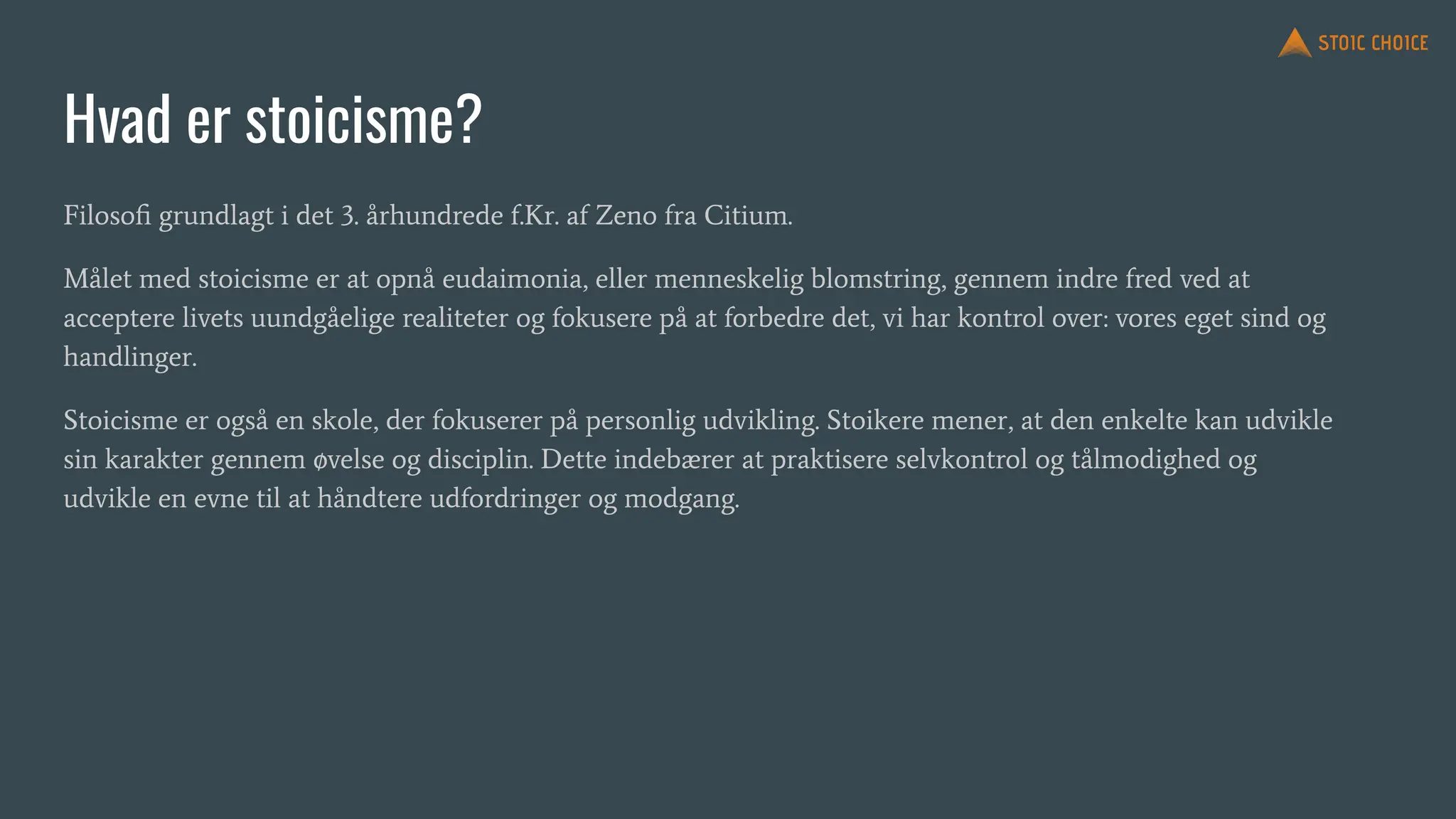 Introduktion til Stoicisme og de stoiske principper | PDF