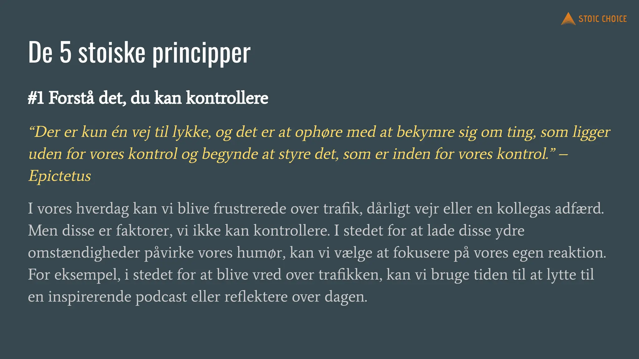 Introduktion til Stoicisme og de stoiske principper | PPT