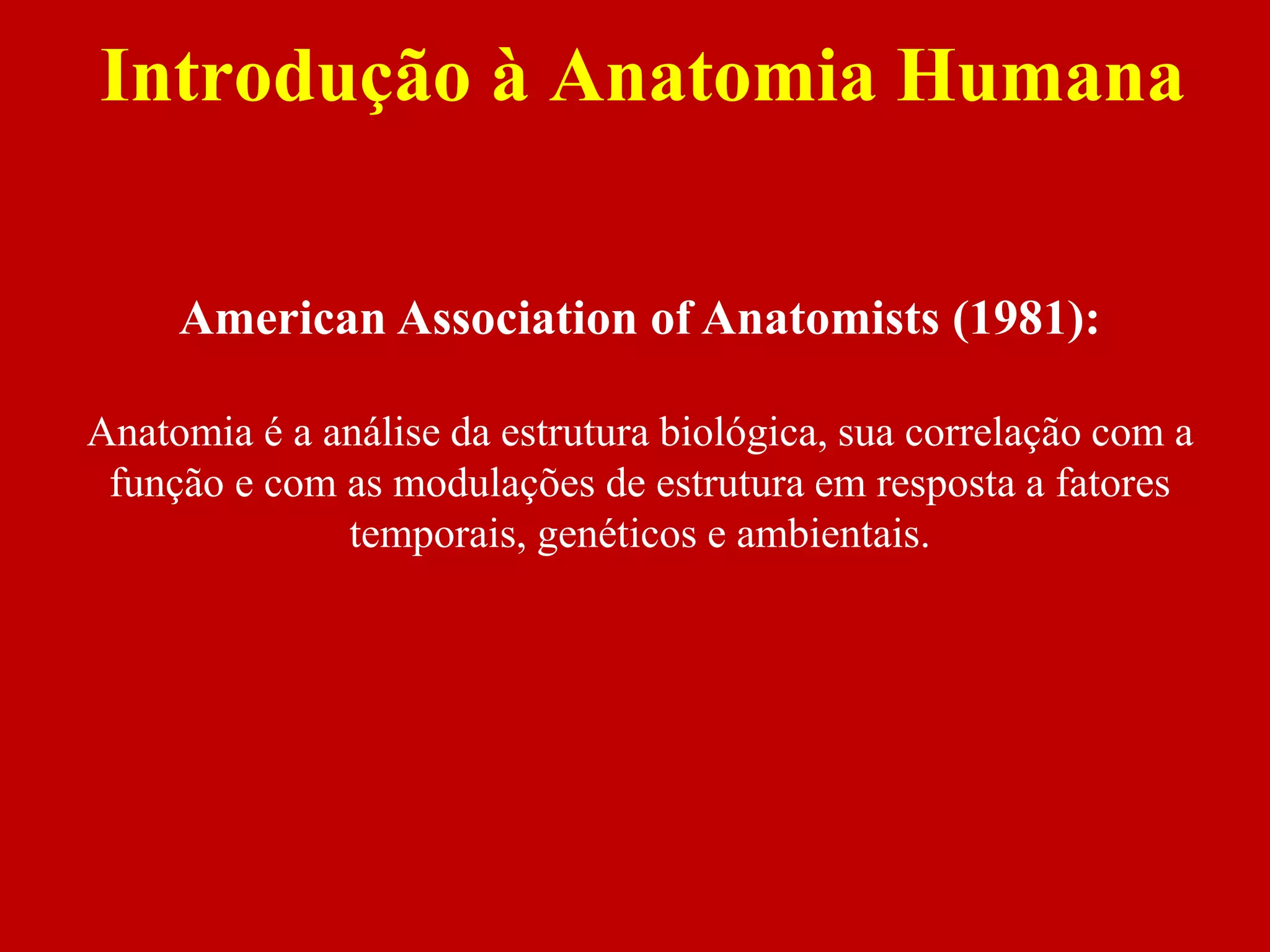 Introdução a Anatomia Humana | PPT