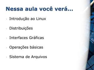 Introdução ao Linux sistema operacional de código aberto (open source ...