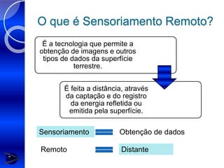 Apresentação de introducao ao sensoriamento remoto | PPT