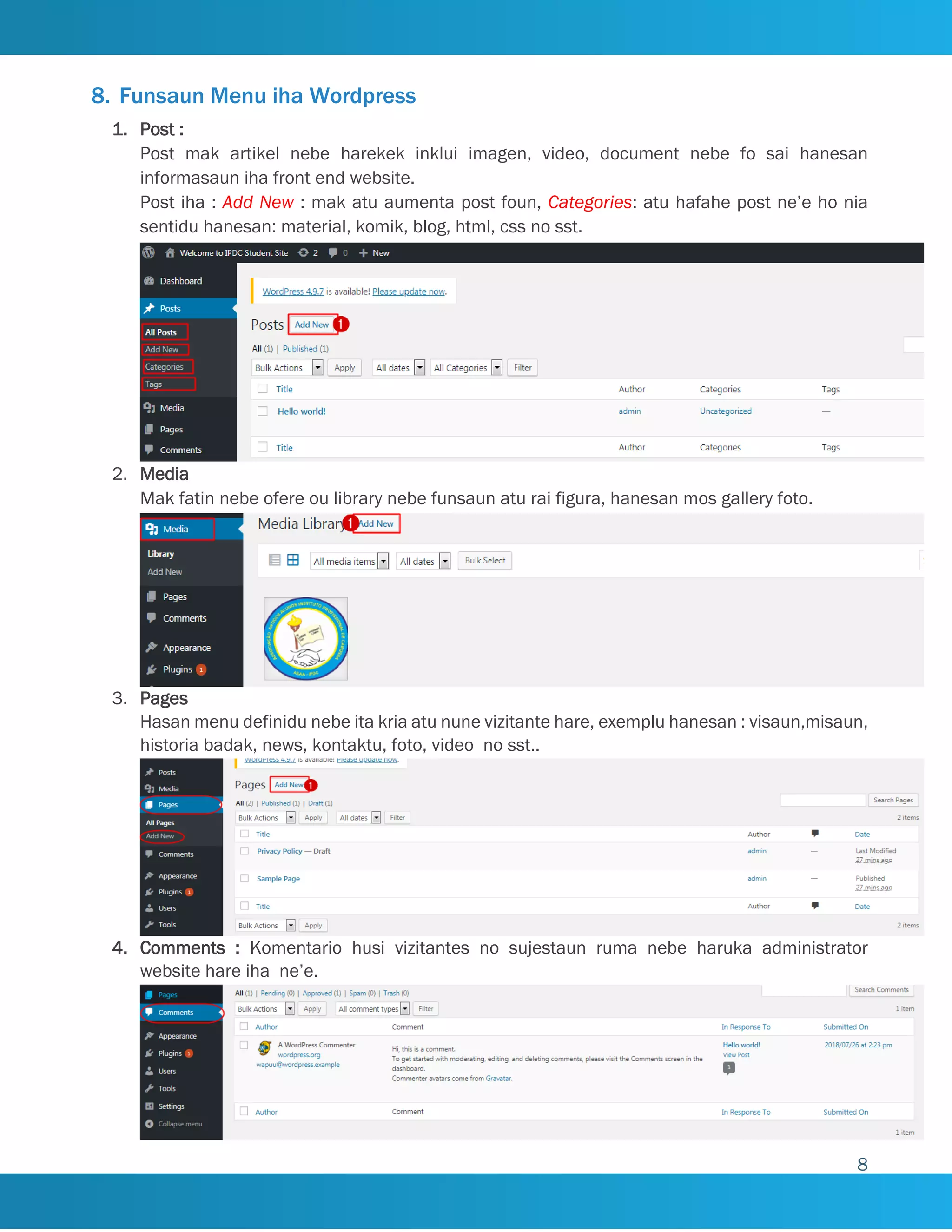 Introdusaun Wordpress Blog v1 Tetun Timor Leste | PDF