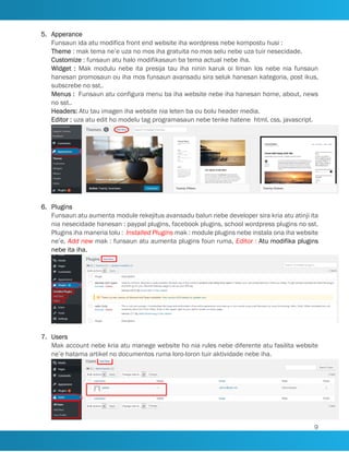 Introdusaun Wordpress Blog v1 Tetun Timor Leste | PDF