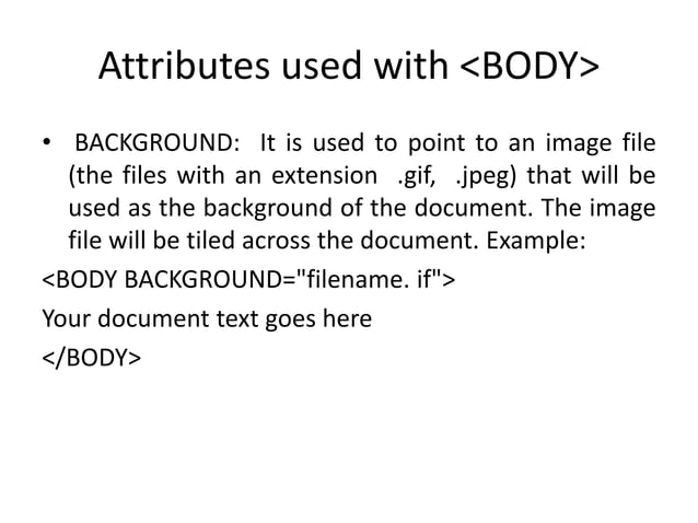 introdution-to-html.ppt for bca ,bsc students | PPT