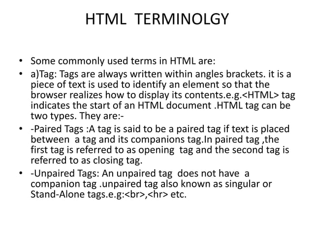 introdution-to-html.ppt for bca ,bsc students | PPT
