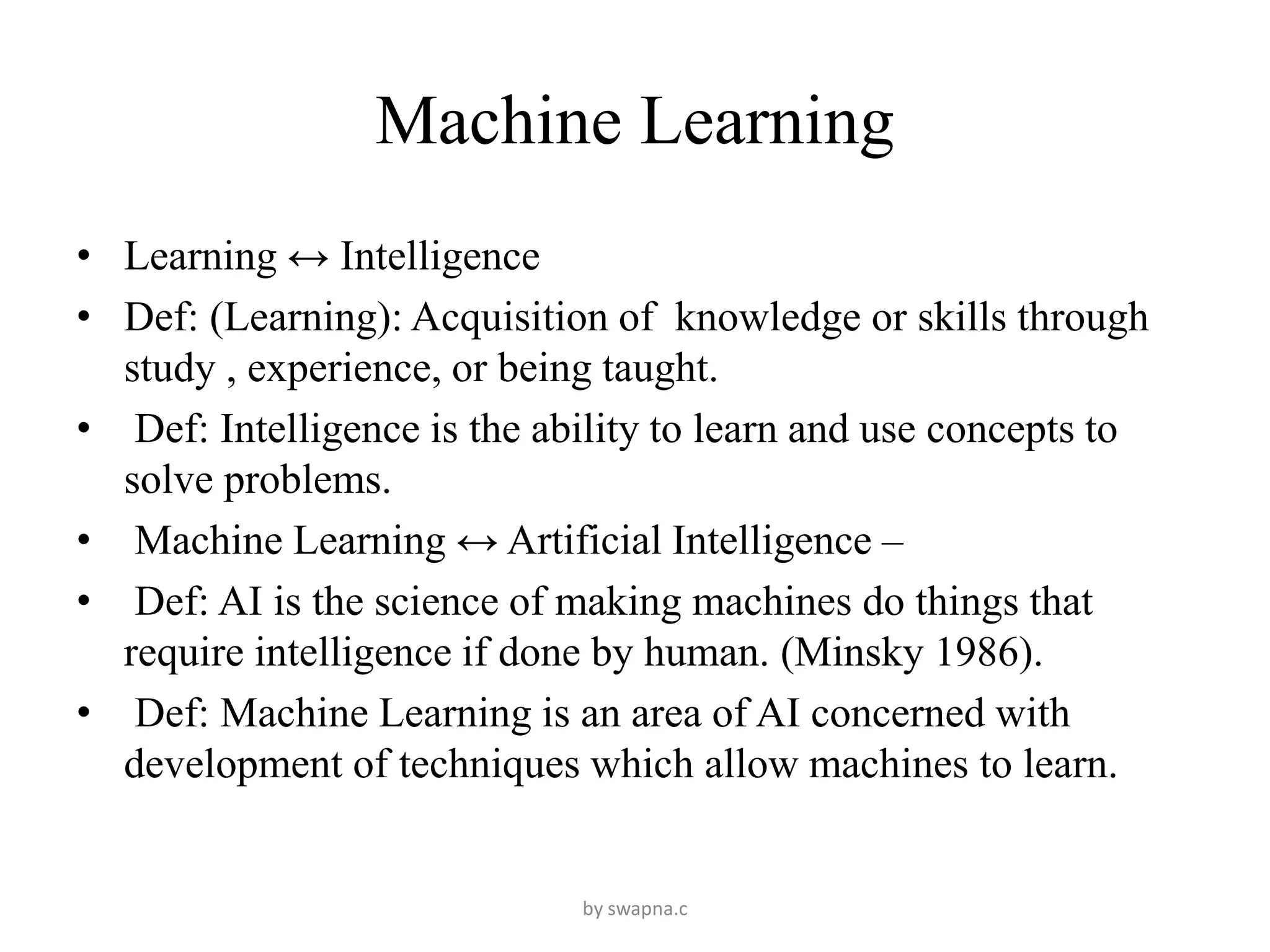 Introdution and designing a learning system | PPTX