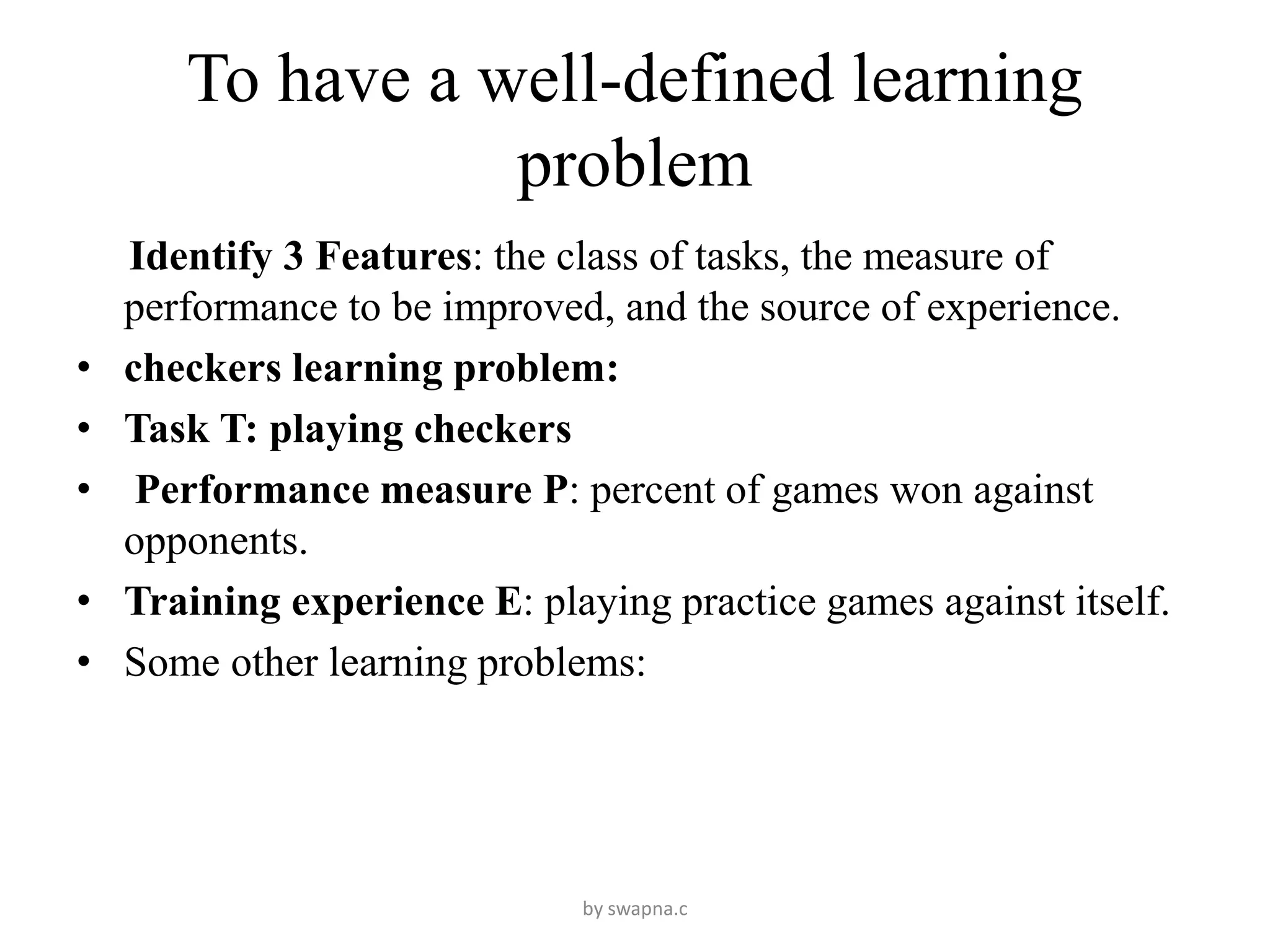 Introdution and designing a learning system | PPTX