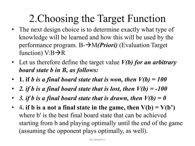Introdution and designing a learning system | PPTX | Board Games and ...