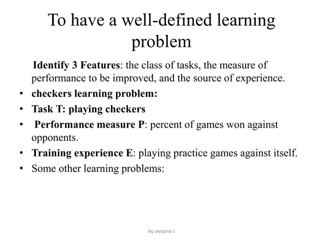 Introdution and designing a learning system | PPTX | Board Games and ...