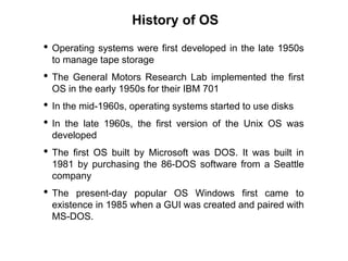 Introduction of os and types | PPT