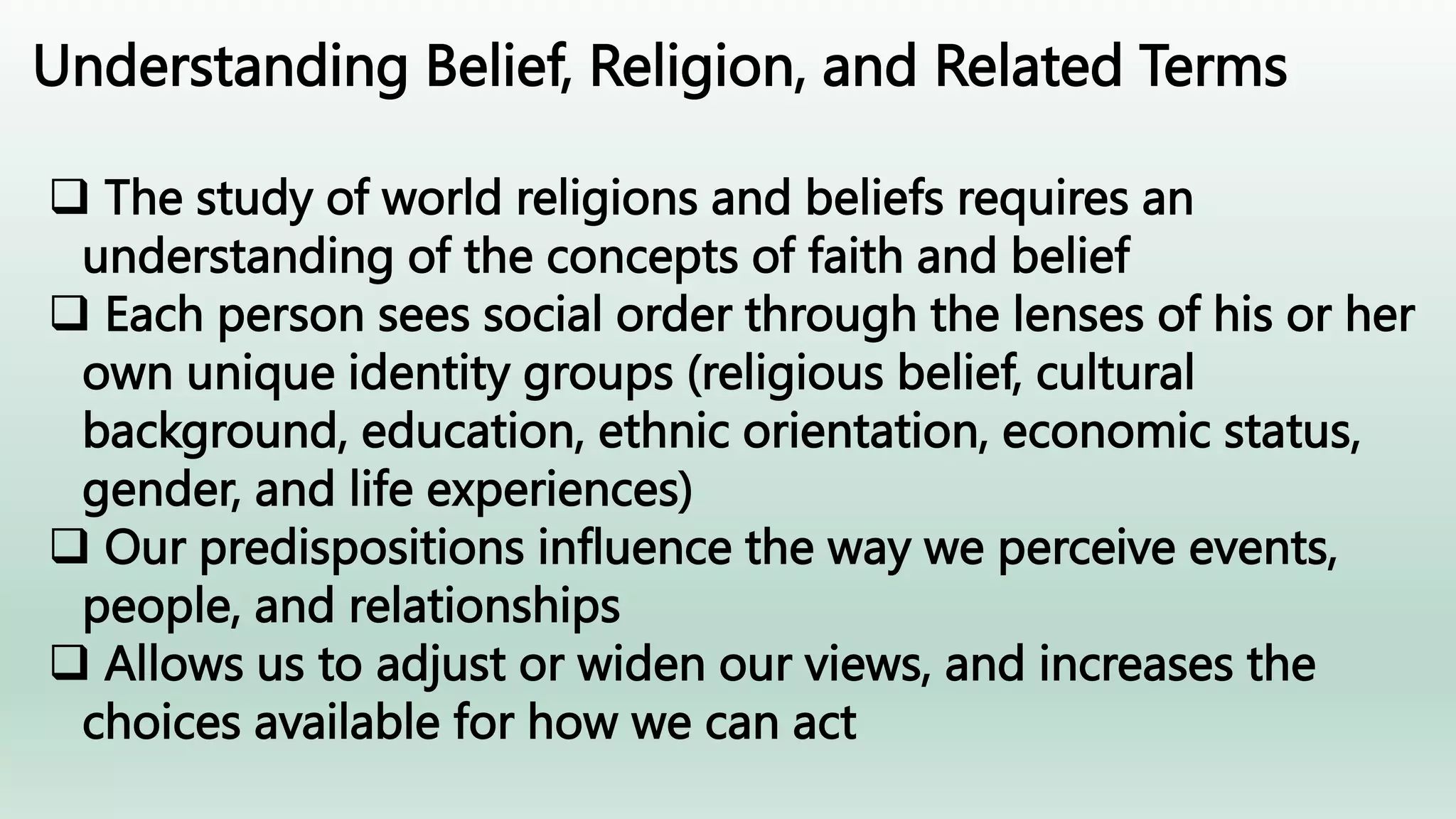 Introduction to World Religions and Belief Systems | PPTX