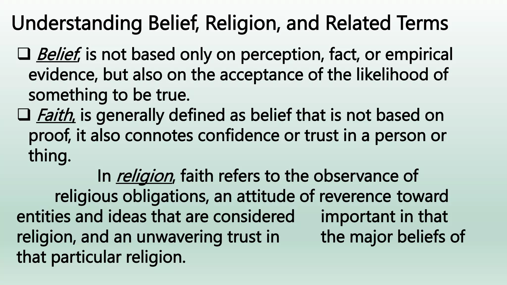 Introduction to World Religions and Belief Systems | PPTX