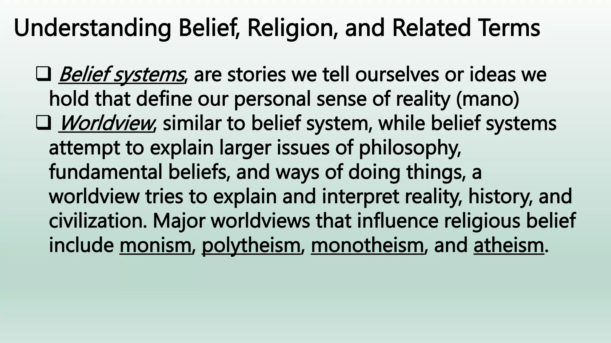 Introduction to World Religions and Belief Systems | PPTX