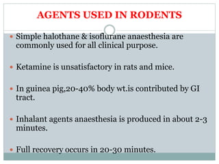 Anaesthesia in wild and laboratory animals | PPT
